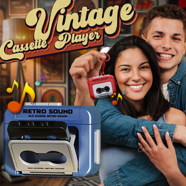 Cithway® Classic Mini Retro Cassette Recorder Keychain – meomeland