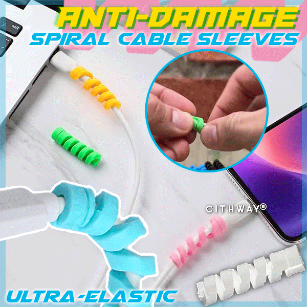 Cithway® Anti-damage Spiral Cable Sleeves (4pcs) – meomeland